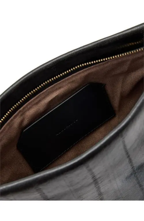 ALLSAINTS Bettina Eel Skin Embossed Leather Clutch