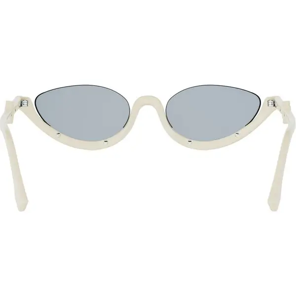 Fendi Ff Diamonds 53mm Oval Sunglasses - Ivory/smoke Mirror