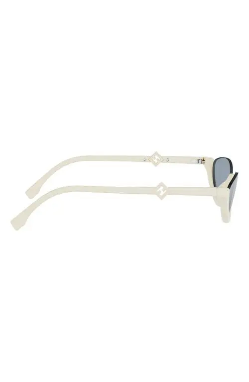 Fendi Ff Diamonds 53mm Oval Sunglasses - Ivory/smoke Mirror