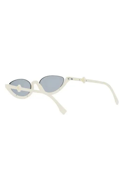 Fendi Ff Diamonds 53mm Oval Sunglasses - Ivory/smoke Mirror