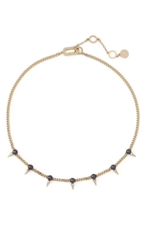 ALLSAINTS Spike And Faux Pearl Necklace - Gold/grey Pearl