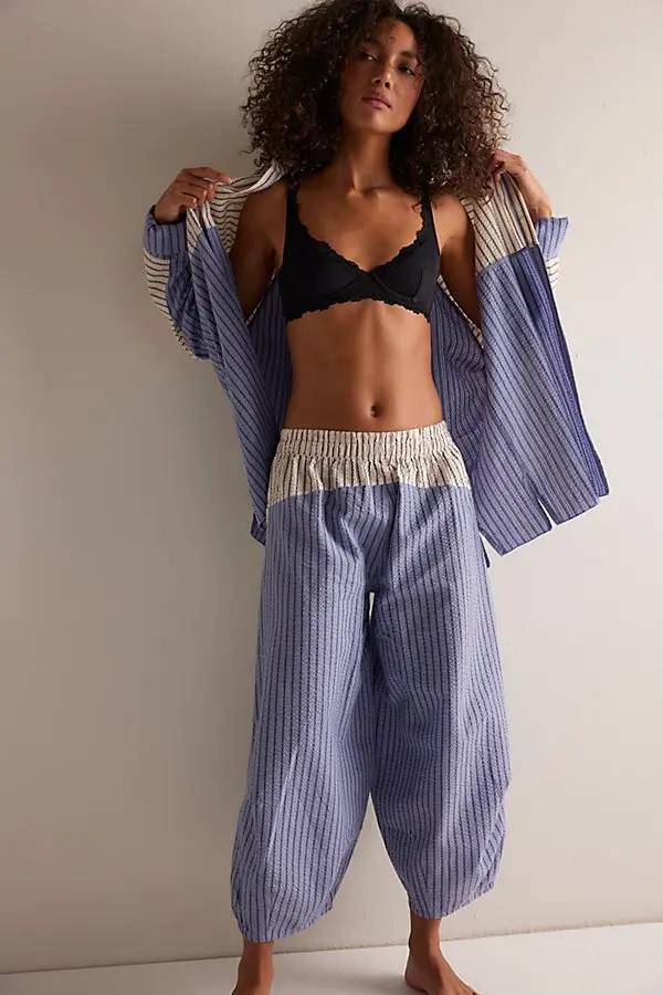 Free People Balloon Lounge Pants - Cornflower Combo
