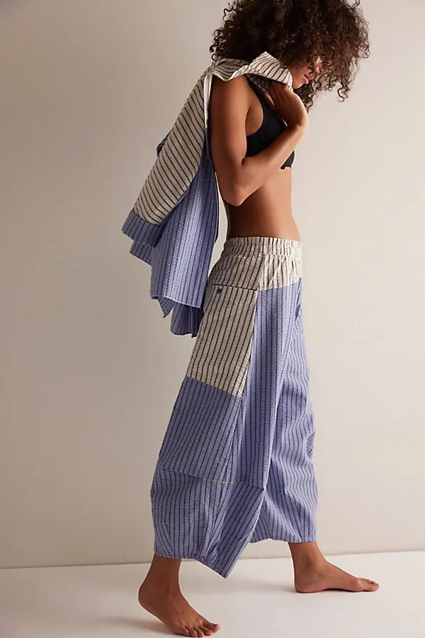 Free People Balloon Lounge Pants - Cornflower Combo