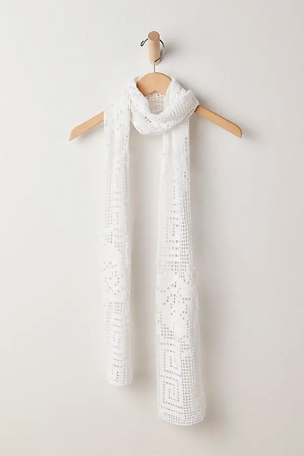 Free People Kettel Crochet Roses Scarf