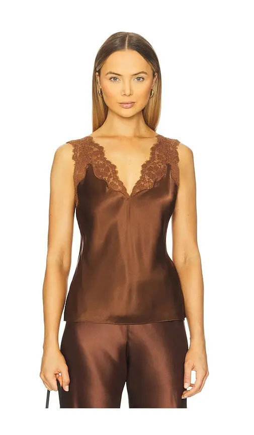 Cami Nyc Lace Trim Silk Camisole - Mousse