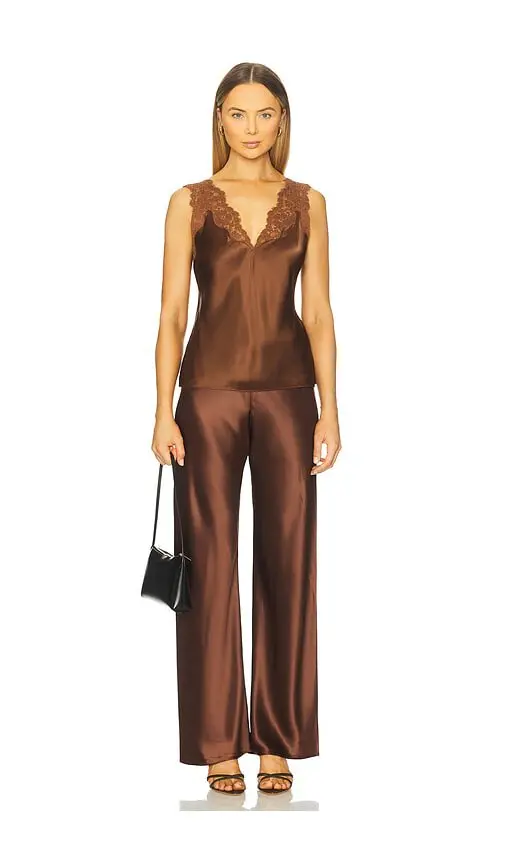 Cami Nyc Lace Trim Silk Camisole - Mousse