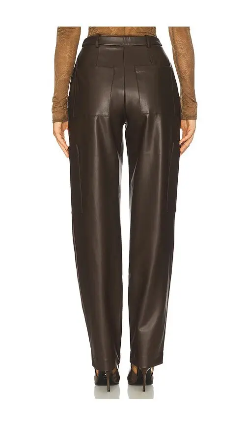 Lapointe Stretch Faux Leather Tapered Pant - Brown