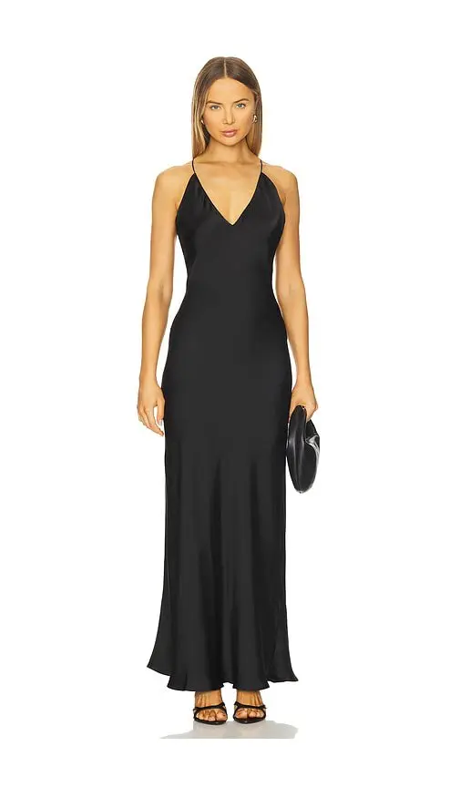 anine bing black slip dress ANINE BING Alix Dress