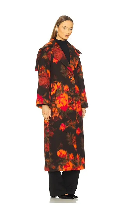Cult Gaia Linden Printed Wool Blend Coat