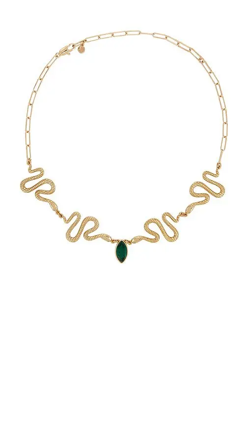 Ettika Serpentina Lariat - Green & Gold