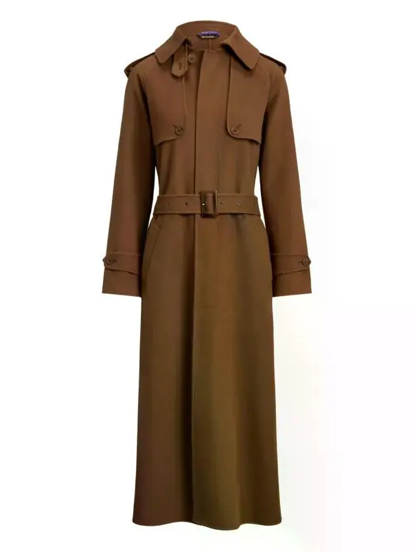 Ralph Lauren Belted Wool-cashmere Trench Coat - Brown