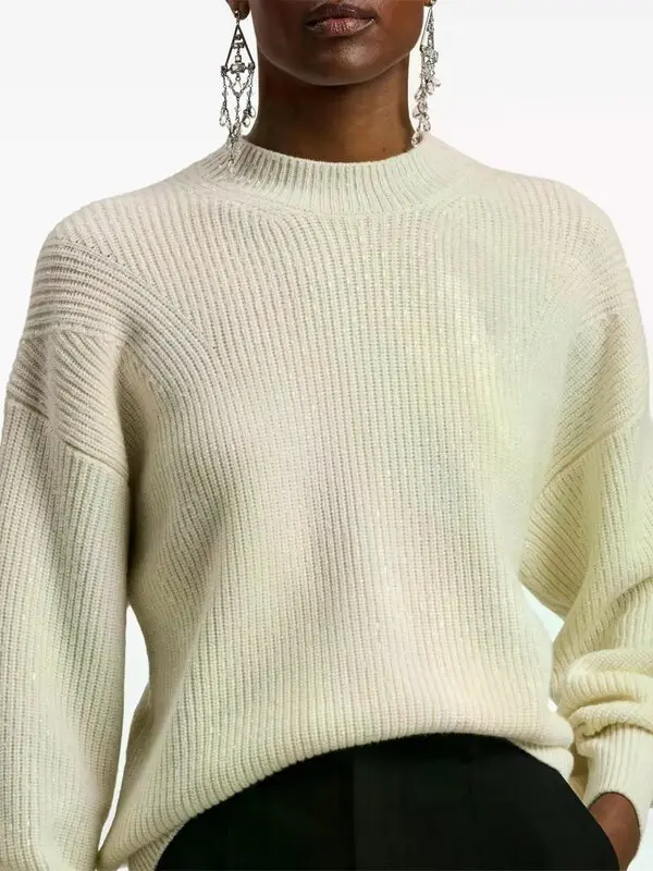 Ralph Lauren Ribbed Sequin-embellished Sweater