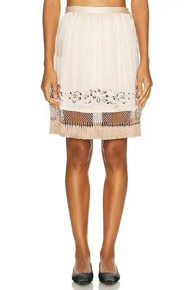 BODE Phantasm Fringe Skirt - Ecru