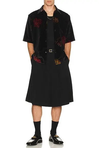 Amiri Floral Velvet Camp Shirt