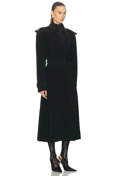 Norma Kamali Oversized Double Breasted Trench Coat