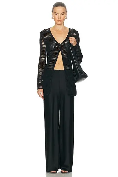 Alexander Wang Cardigan With Leather Bust Detail