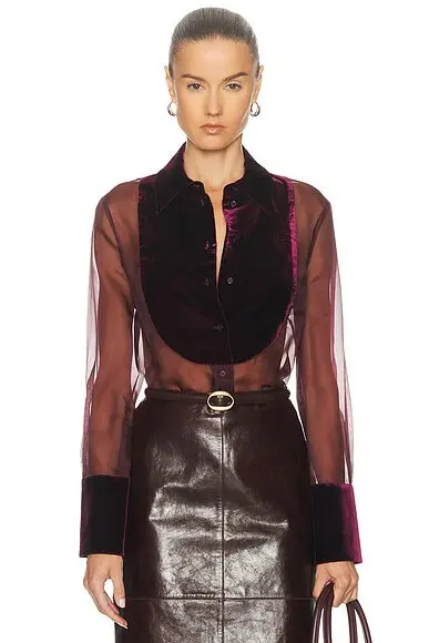Retrofete Liana Velvet Cutout Blouse