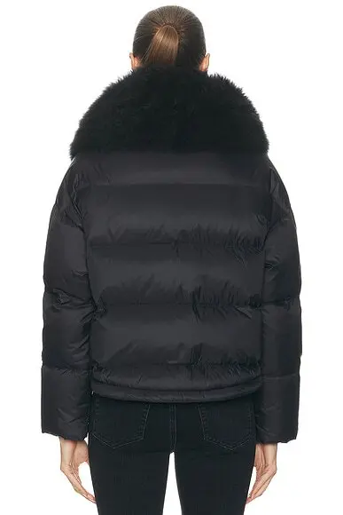 YVES SALOMON Padded Fur Trim Down Jacket