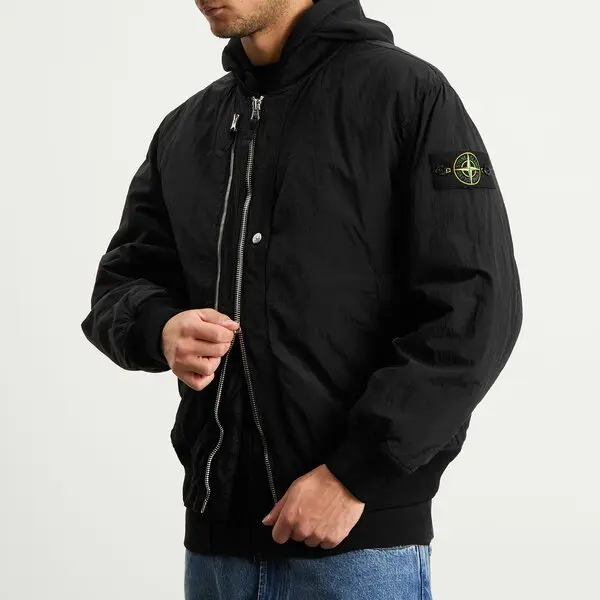 Stone Island Nylon Metal Econyl Primaloft Bomber Jacket - Black