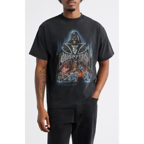 ID SUPPLY CO West Coast Choppers Reaper Graphic T-shirt - Washed Black