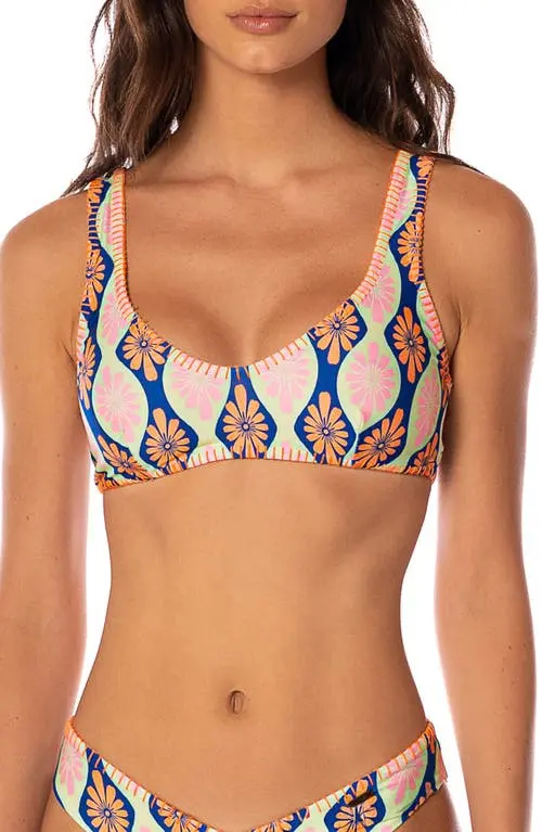 MAAJI Stamped Blooms Sunquest Reversible Bikini Top - Open Pink