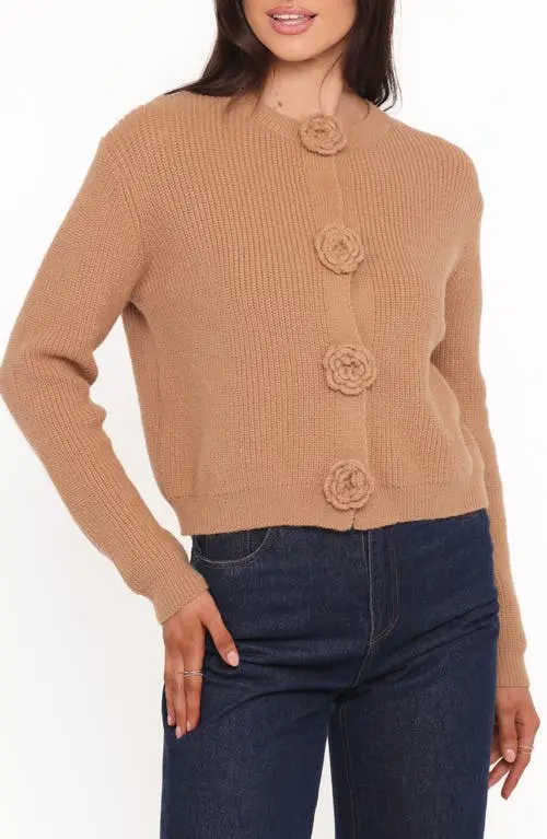PETAL & PUP Jones Rosette Cardigan - Mocha