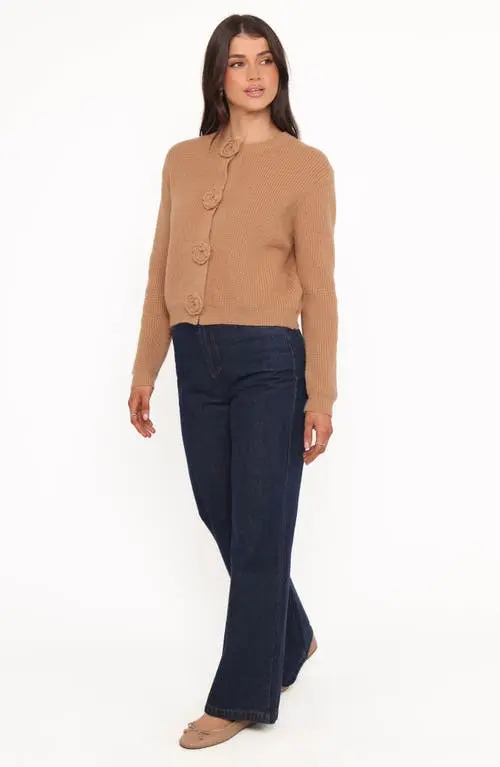PETAL & PUP Jones Rosette Cardigan - Mocha