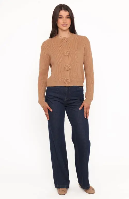 PETAL & PUP Jones Rosette Cardigan - Mocha