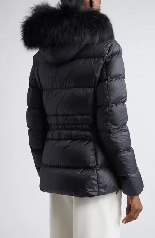Moncler Boed Down Puffer Jacket With Shearling Trim