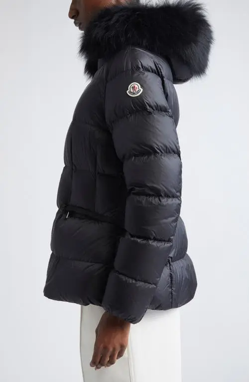 Moncler Boed Down Puffer Jacket With Shearling Trim