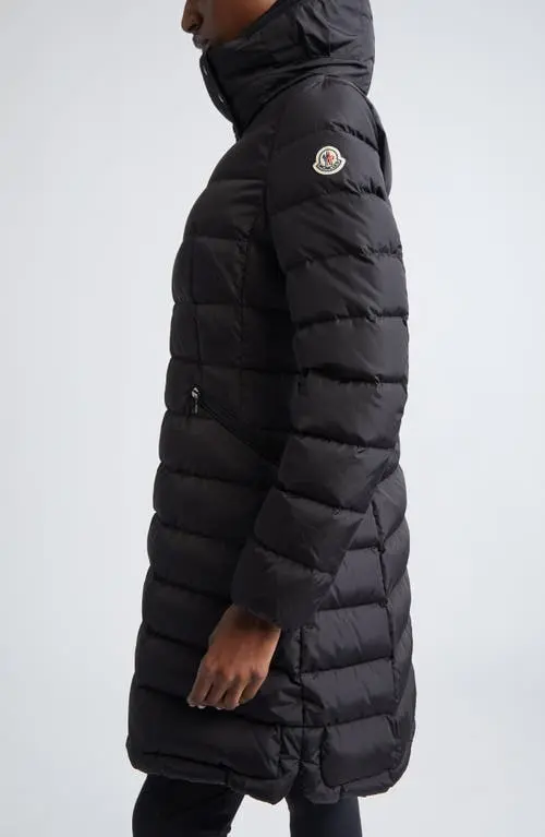 Moncler Flammette Water Repellent Long Hooded Down Coat