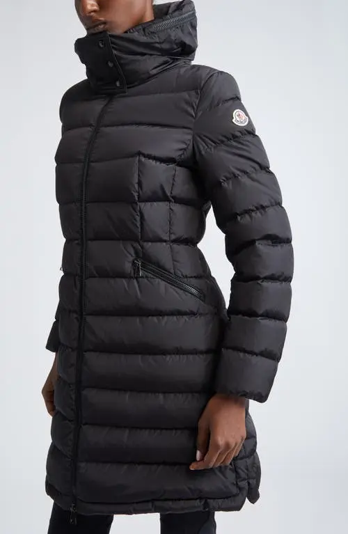 Moncler Flammette Water Repellent Long Hooded Down Coat