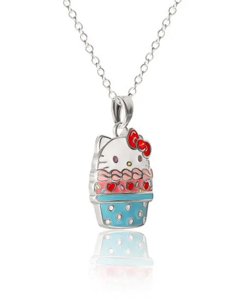 HELLO KITTY Plated Cupcake Pendant Necklace