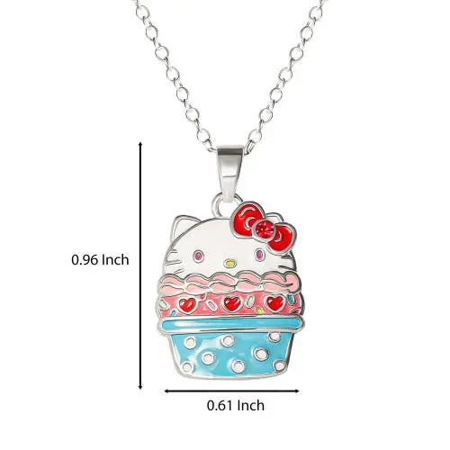 HELLO KITTY Plated Cupcake Pendant Necklace