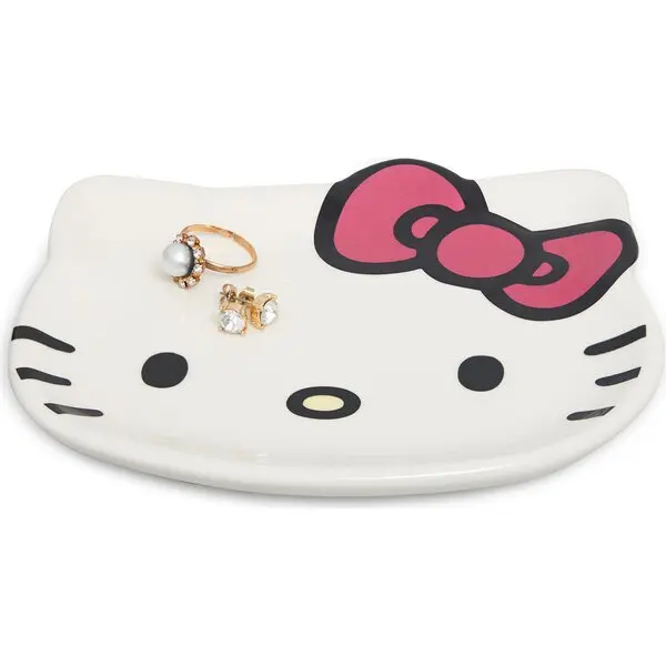 HELLO KITTY Ceramic Trinket Tray And Ring Dish - White