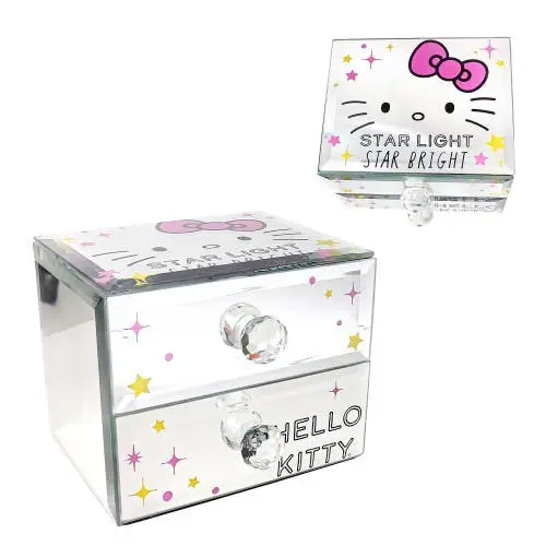 HELLO KITTY Mirror Glass Jewelry Box Organizer - None