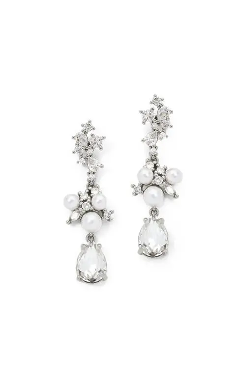 OLIVE & PIPER Clustered Drop Earrings - Silver