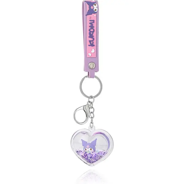 HELLO KITTY Kuromi Heart Liquid Keychain - Purple