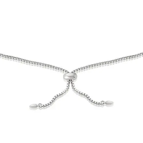 HELLO KITTY Pave Face Lariat Bracelet - Silver