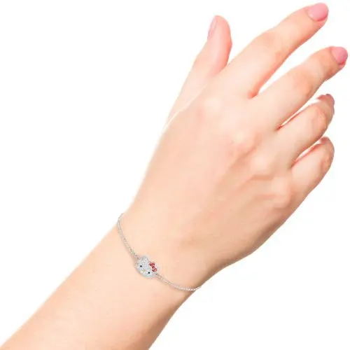 HELLO KITTY Pave Face Lariat Bracelet