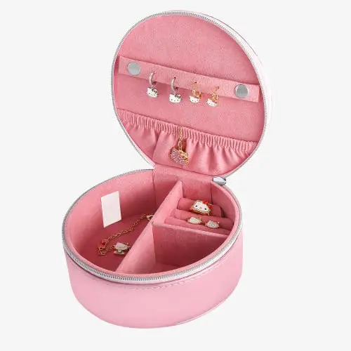 HELLO KITTY Round Zip Around Jewelry Travel Storage