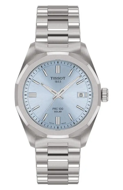 TISSOT Prc 100 Solar Quartz Bracelet Watch - Ice Blue
