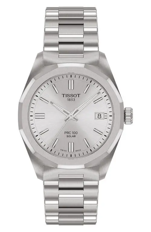 TISSOT Prc 100 Solar Quartz Bracelet Watch - Silver