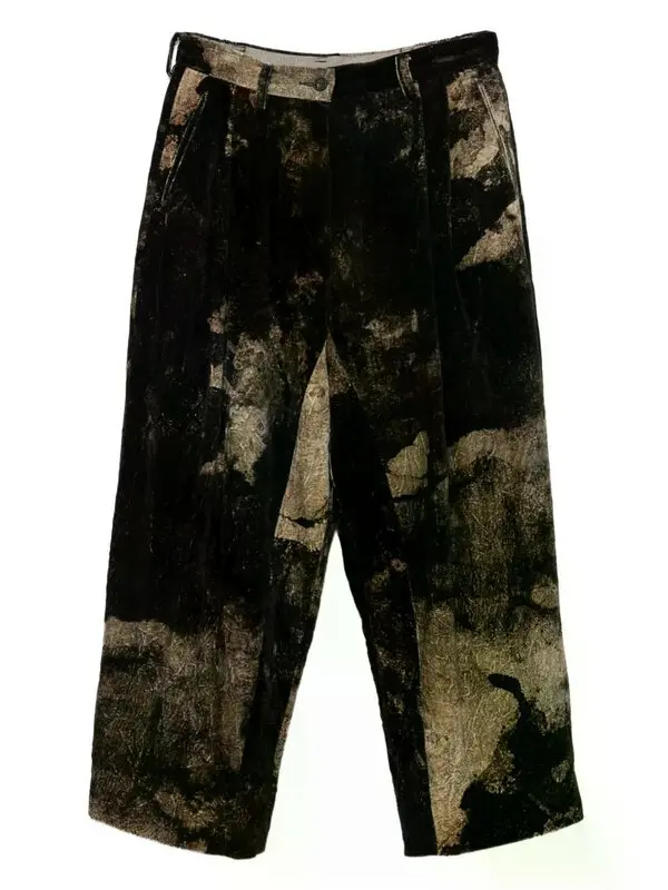 ZIGGY CHEN All-over Print Trousers - Black