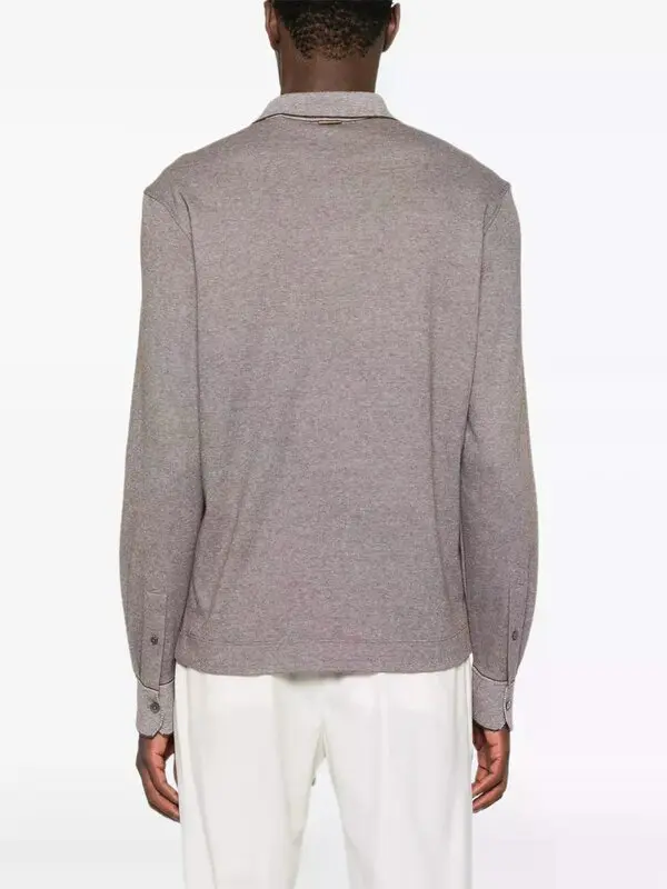 Zegna Long-sleeved Polo Shirt - Brown