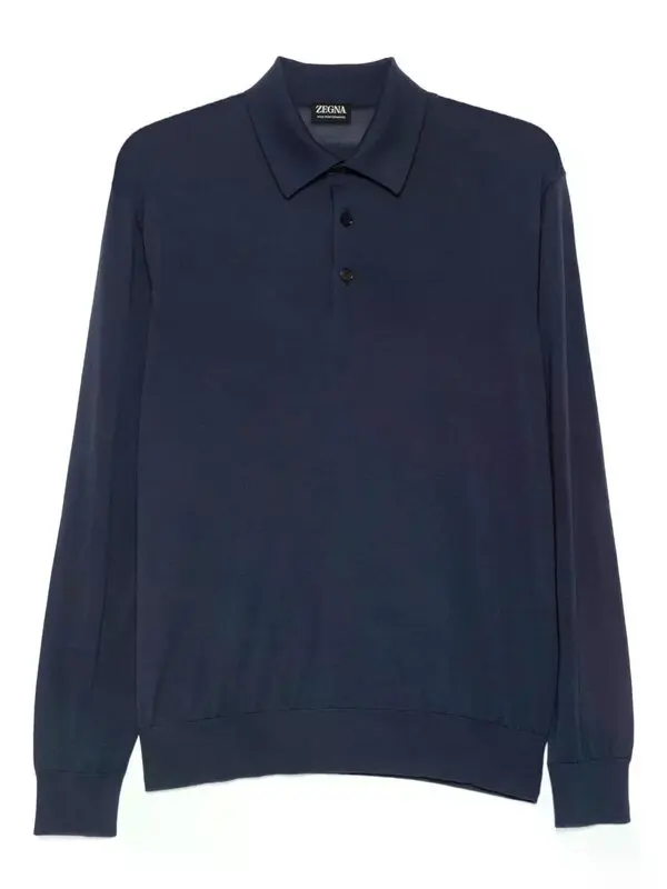 Zegna Long-sleeved Polo Shirt - Blue