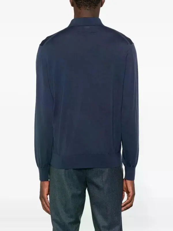 Zegna Long-sleeved Polo Shirt - Blue