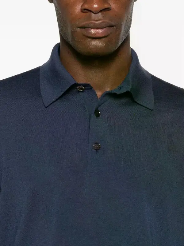 Zegna Long-sleeved Polo Shirt - Blue