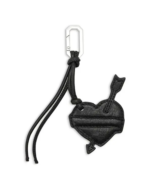 ALLSAINTS Heart Banner Leather Keyring - Black