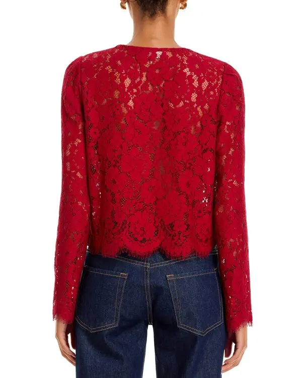 FRAME The Lace Blouse - Deep Ruby